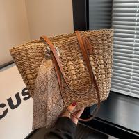 China 2024 Fashion Women's Straw Beach Bag Customized Tote Bag with Straw Material for sale