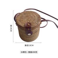 China Unisex Round Straw Beach Vintage Handmade Woven Circle Vacation Portable Shoulder Bag for sale