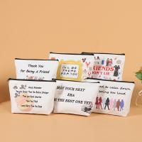 China Printed Zipper Luxury Cotton Small Canvas Pouch Travel Cosmetic Bag for Fashion Style for sale