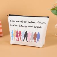 China Printed Zipper Luxury Cotton Small Canvas Pouch Travel Cosmetic Bag for Fashion Style for sale