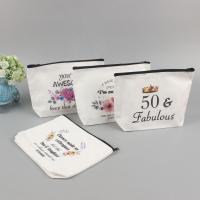 China Printed Zipper Luxury Cotton Small Canvas Pouch Travel Cosmetic Bag for Fashion Style for sale
