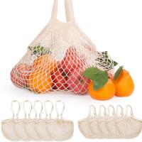 China Reusable Cotton Mesh Tote Bag for Fruits and Vegetables String Net Grocery Produce Bag for sale