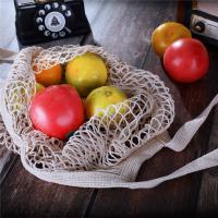 China Reusable Cotton Mesh Tote Bag for Fruits and Vegetables String Net Grocery Produce Bag for sale