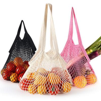 China Long Handle Tote Bag for Shopping Fruits and Vegetables made of Reusable Organic Cotton for sale