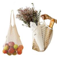 China Long Handle Tote Bag for Shopping Fruits and Vegetables made of Reusable Organic Cotton for sale