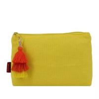 China Beauty Cotton Women Make Up Travel Bag with Zipper Closure and Tassel Custom Logo for sale