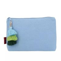 China Beauty Cotton Women Make Up Travel Bag with Zipper Closure and Tassel Custom Logo for sale