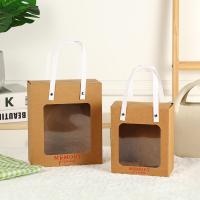China Custom Printed Kraft Handle Paper Bag for Retail Packaging Clothing Shoes Fur Gifts for sale