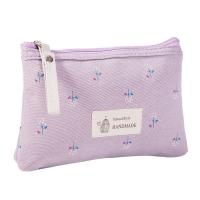 China Customisable Portable Cosmetic Bag for Women Solid Pattern Type and Canvas Material for sale
