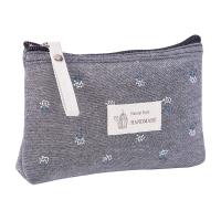 China Customisable Portable Cosmetic Bag for Women Solid Pattern Type and Canvas Material for sale