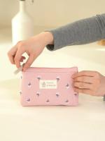 China Customisable Portable Cosmetic Bag for Women Solid Pattern Type and Canvas Material for sale