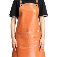 China Custom Logo Leather Waterproof Chef Aprons for Cafe Restaurants Work Kitchen Item Type for sale