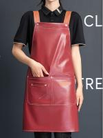 China Custom Logo Leather Waterproof Chef Aprons for Cafe Restaurants Work Kitchen Item Type for sale