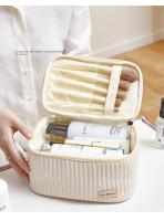 China Women's Waterproof PU Cosmetic Tote Bag with Zipper Closure and Portable Design for sale