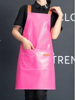 China Custom Logo Leather Waterproof Chef Aprons for Cafe Restaurants Work Kitchen Item Type for sale