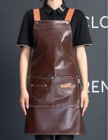 China Custom Logo Leather Waterproof Chef Aprons for Cafe Restaurants Work Kitchen Item Type for sale