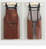 China Eco-Friendly Leather Material Multi-function Kitchen Leather Apron for Daily Life Uniform for sale