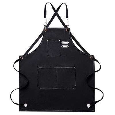 China Uniform Type Wait Staff Custom Canvas Chef Cottons Unisex Apron for Kitchen Bar Work for sale