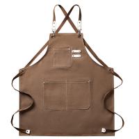 China Uniform Type Wait Staff Custom Canvas Chef Cottons Unisex Apron for Kitchen Bar Work for sale
