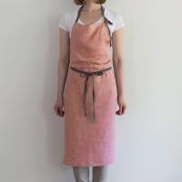 China Newest Fashinable Unisex Custom Cotton Linen Cross Back Adjustable Bib Apron with Pockets for sale