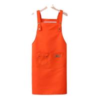 China Silk Screen Printed Custom Logo Adjustable Bib Canvas Chef Apron for Women Cooking for sale