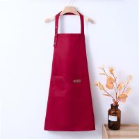 China Gender-Neutral Canvas Cotton Apron with Custom LOGO Waterproof Kitchen Bib Work Apron for sale