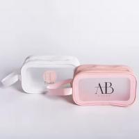 China Waterproof Frosted Bag Custom Logo Printed Fashion Cosmetic Bag PVC Bag Makeup Bag for sale