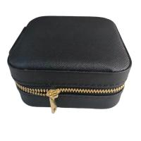 China Convenient Custom Logo Leather Carrying Holder Zipper Portable Bag for Jewelry Storage for sale