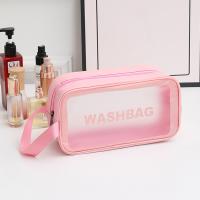 China Waterproof Frosted Bag Custom Logo Printed Fashion Cosmetic Bag PVC Bag Makeup Bag for sale