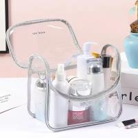 China Shopping Clear Transparent Beauty Travel Toiletry PVC Custom Cosmetic Bag for Travel for sale