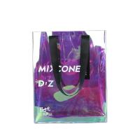 China All Seasons Custom Logo Waterproof Holographic Laser Iridescent PVC Gift Shopping Shoulder Tote Bag for sale