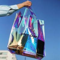 China All Seasons Custom Logo Waterproof Holographic Laser Iridescent PVC Gift Shopping Shoulder Tote Bag for sale