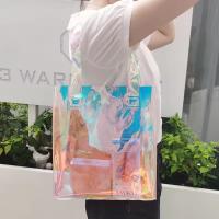 China All Seasons Custom Logo Waterproof Holographic Laser Iridescent PVC Gift Shopping Shoulder Tote Bag for sale