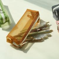 China Student Exam Special Pencil Case Transparent Mesh Pencil Bag for Cosmetics Convenience for sale