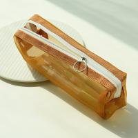 China Student Exam Special Pencil Case Transparent Mesh Pencil Bag for Cosmetics Convenience for sale