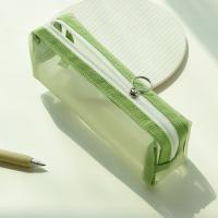 China Student Exam Special Pencil Case Transparent Mesh Pencil Bag for Cosmetics Convenience for sale