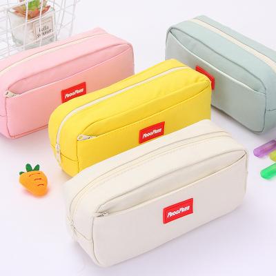 China Creative Large Capacity Pencil Case in Colorful Solid Canvas for School Supplies for sale