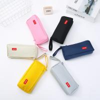 China Creative Large Capacity Pencil Case in Colorful Solid Canvas for School Supplies for sale