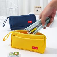 China Creative Large Capacity Pencil Case in Colorful Solid Canvas for School Supplies for sale
