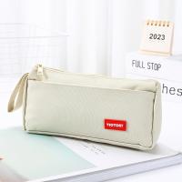 China Creative Large Capacity Pencil Case in Colorful Solid Canvas for School Supplies for sale