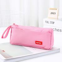China Creative Large Capacity Pencil Case in Colorful Solid Canvas for School Supplies for sale