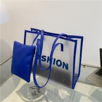 China Logo Customized Logo Fashion PVC Tote Shopping Bag for Transparent Product Packaging for sale