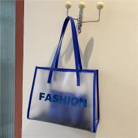 China Logo Customized Logo Fashion PVC Tote Shopping Bag for Transparent Product Packaging for sale