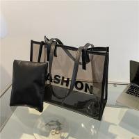 China Logo Customized Logo Fashion PVC Tote Shopping Bag for Transparent Product Packaging for sale