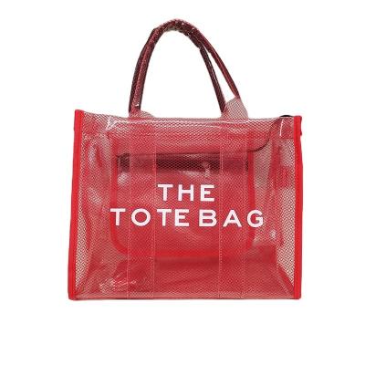 China All Seasons Fashion Style Large Capacity Print Foldable Clear Pvc Shopping Tote Bag for sale