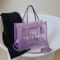 China All Seasons Fashion Style Large Capacity Print Foldable Clear Pvc Shopping Tote Bag for sale
