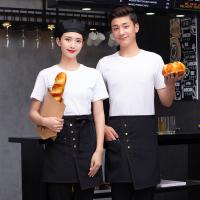 China Customized Logo Professional Custom Restaurant Waiter Waitress Half Apron With Pocket for sale