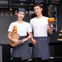 China Customized Logo Professional Custom Restaurant Waiter Waitress Half Apron With Pocket for sale