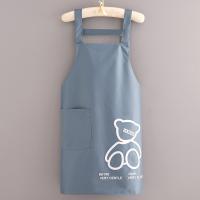 China Daily Life Apron with Custom Logo Pockets Waterproof Polyester Cotton Kitchen Chef Apron for sale