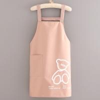 China Daily Life Apron with Custom Logo Pockets Waterproof Polyester Cotton Kitchen Chef Apron for sale